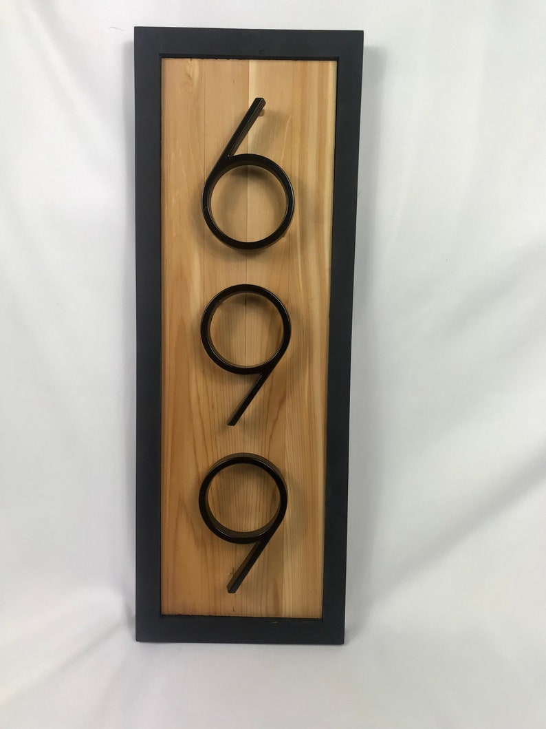 Cedar Wood With Floating Numbers House Sign - Etsy