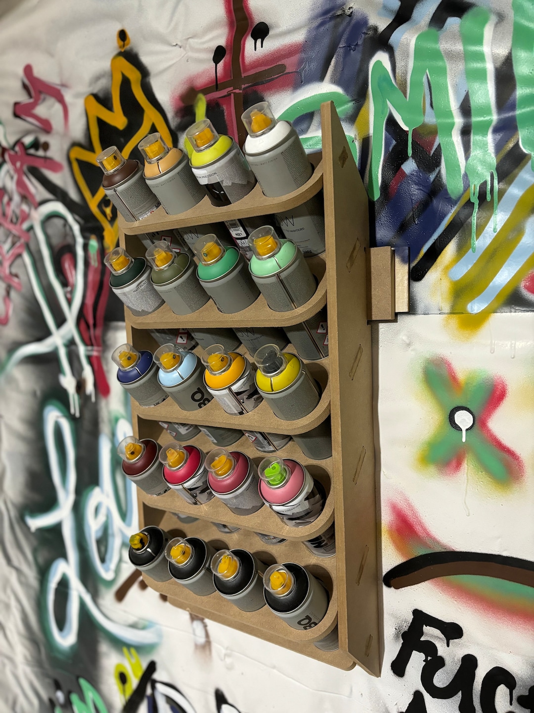 Stackable Spray Paint Can Holder: Holds 20 Cans, Mobile & Wall Mounted ...