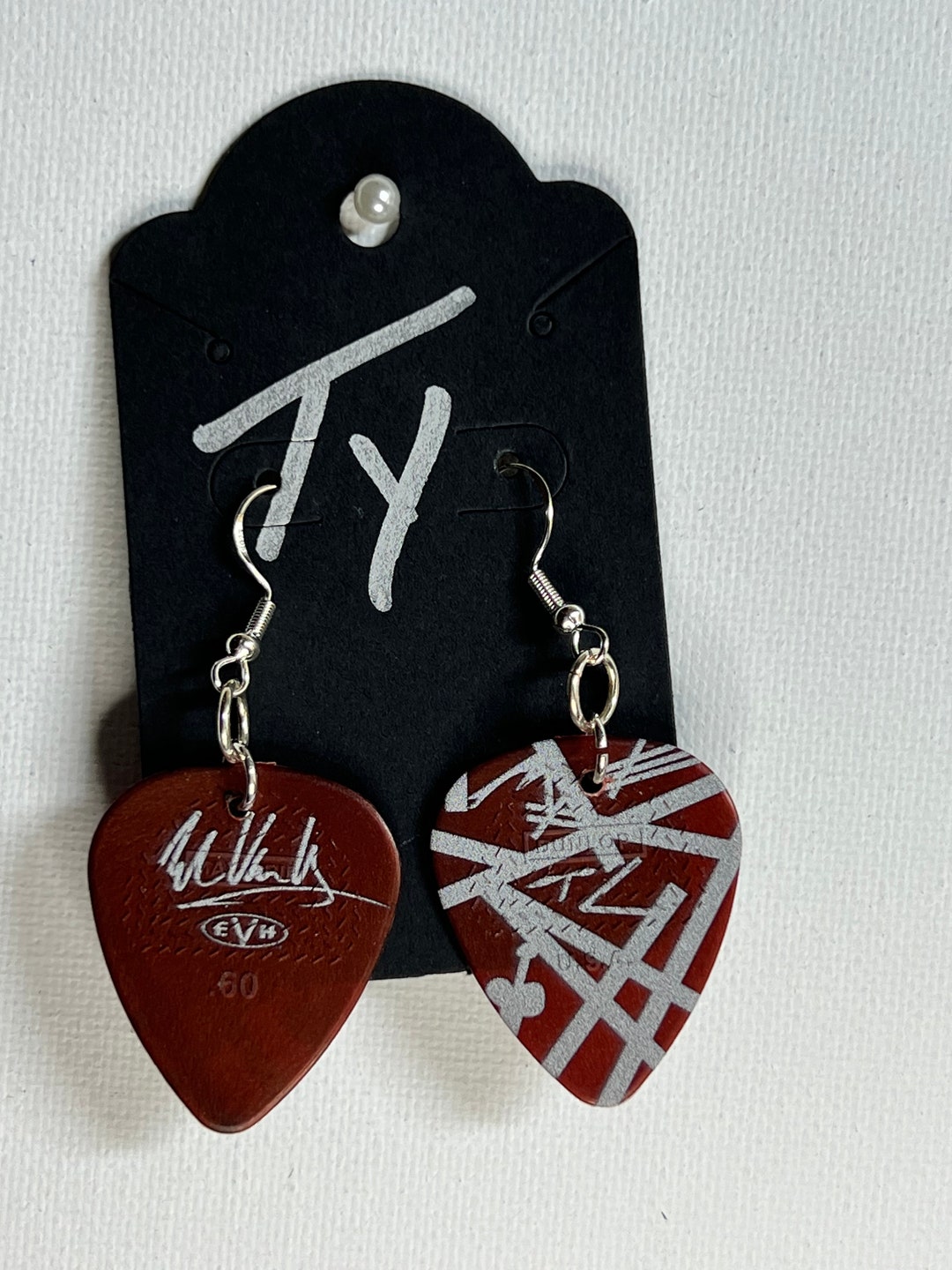 Maroon Eddie Van Halen Guitar Pick Earrings - Etsy