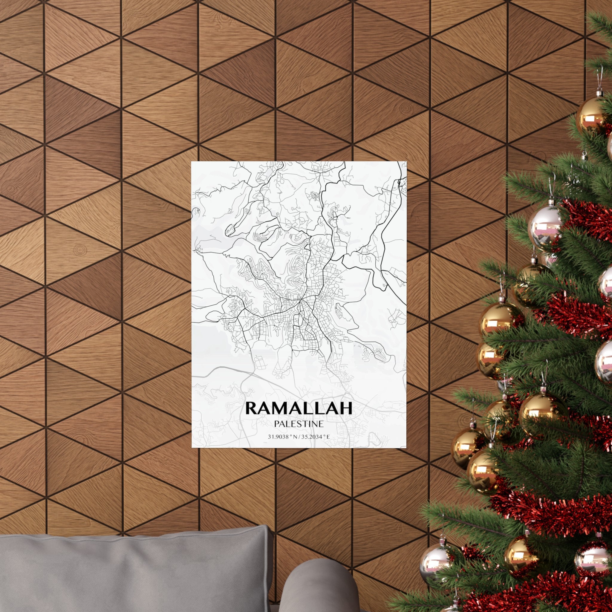 Ramallah Map Poster, Palestine Poster, Palestine Wall Decor, Ramallah ...