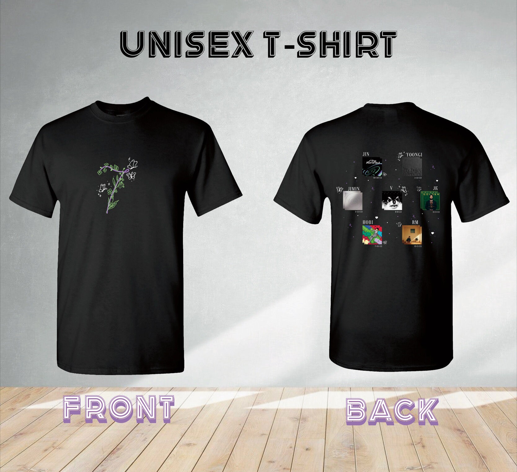 Bts Ot7 Apparel, Bts Solo Albums Embroidered Hoodie, Bts Solo Albums ...