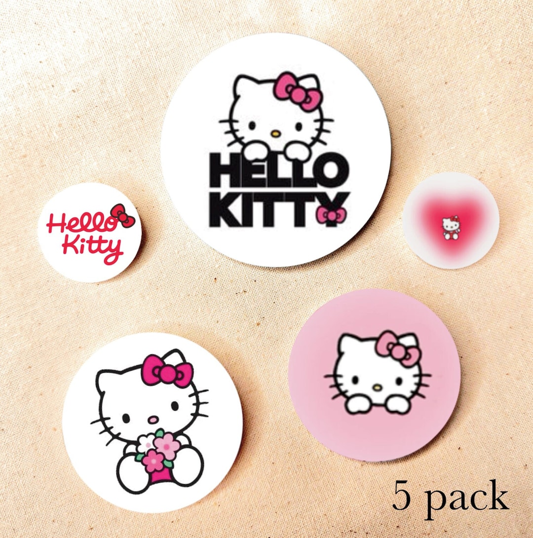 Hello Kitty Buttons, Hello Kitty Pinback Button Pack, Hello Kitty ...