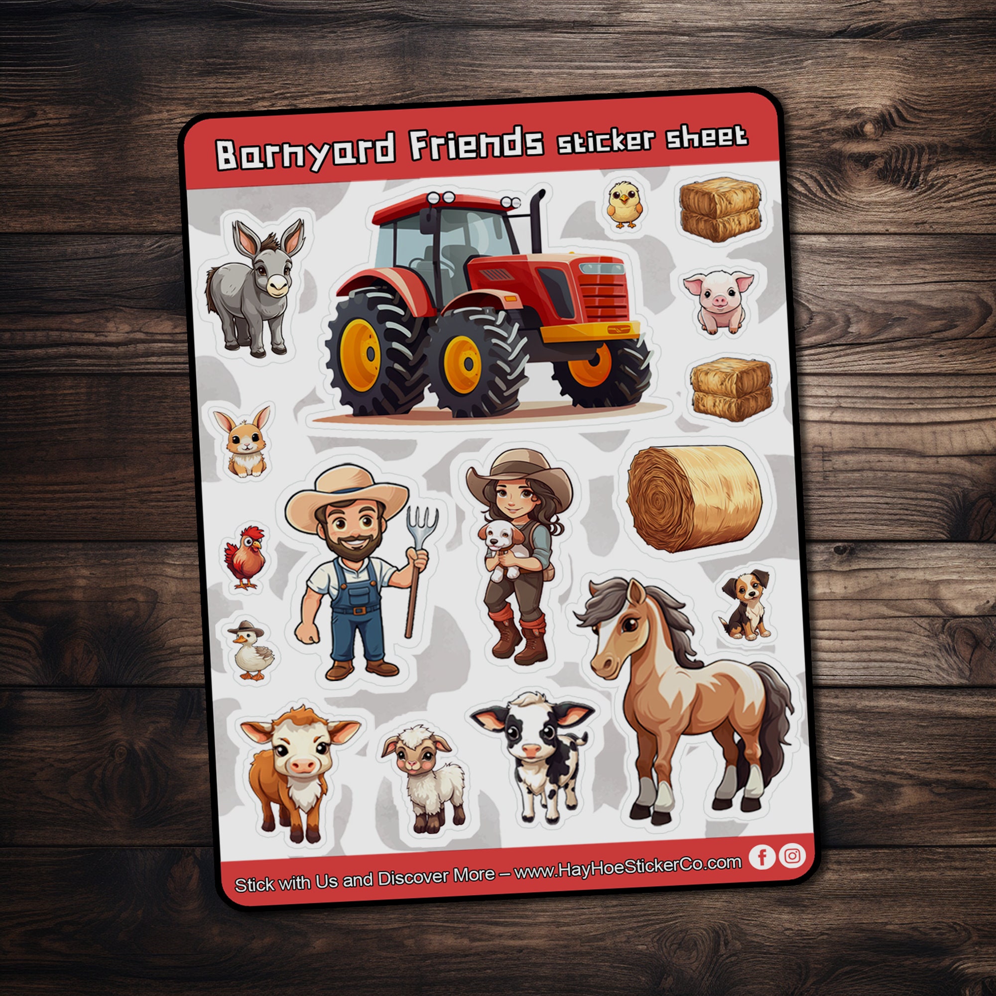 Farm Animal Sticker Sheet Set Barn Sticker Kids Activity Red Barn ...