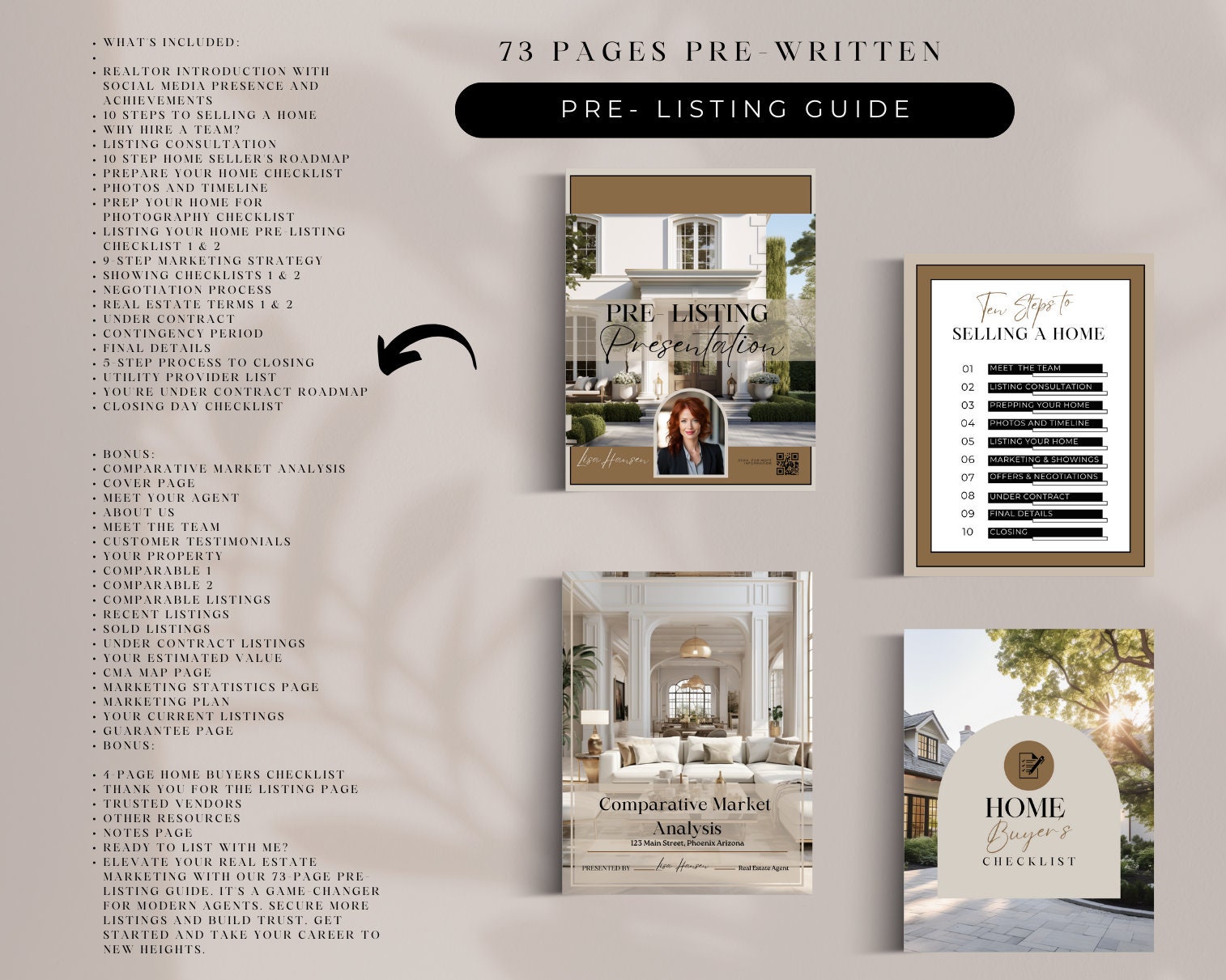 Real Estate Pre-listing Presentation Template – Canva, 73-page Guide ...