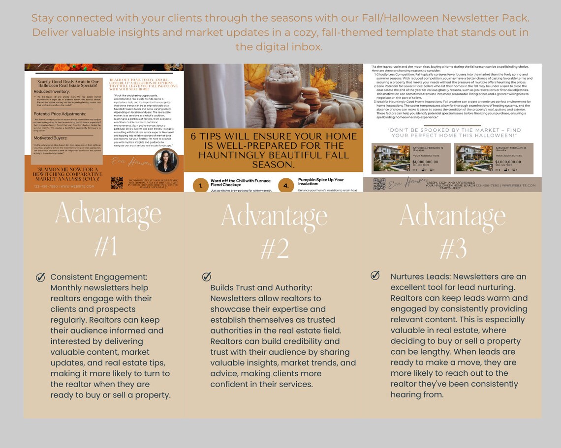 Fall Newsletter Template for Real Estate Agents for Modern Realtors ...