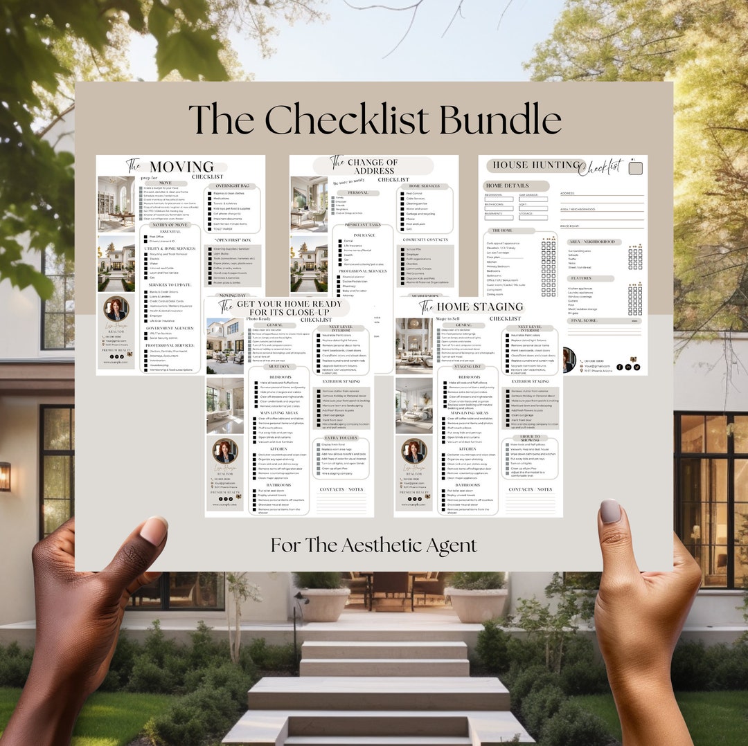 Real Estate Agent Checklist Bundle – Canva Templates (instant Download ...