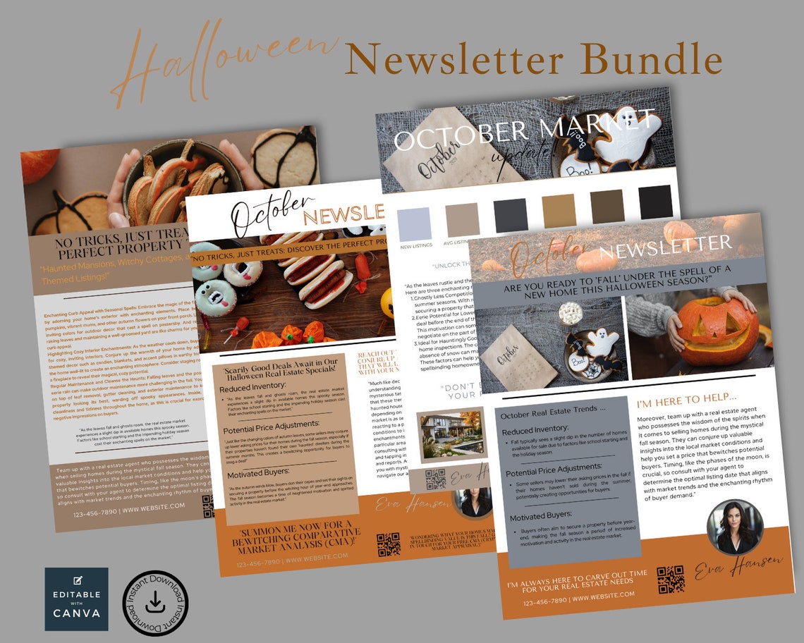 Fall Real Estate Newsletter Template, Modern Realtor Marketing (digital ...