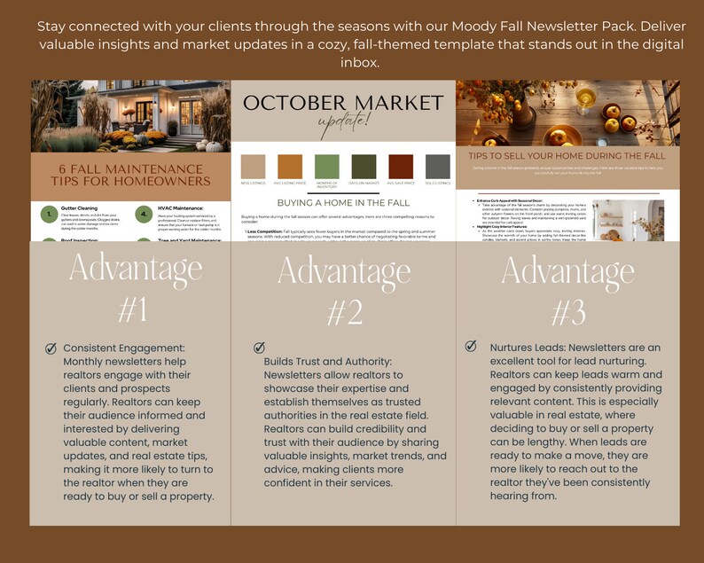 Fall Newsletter Template for Real Estate Agents for Modern Realtors ...