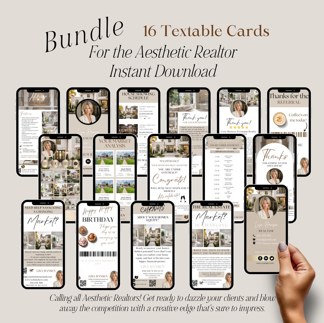 Real Estate Textable Business Card Template, Real Estate Digital Card ...