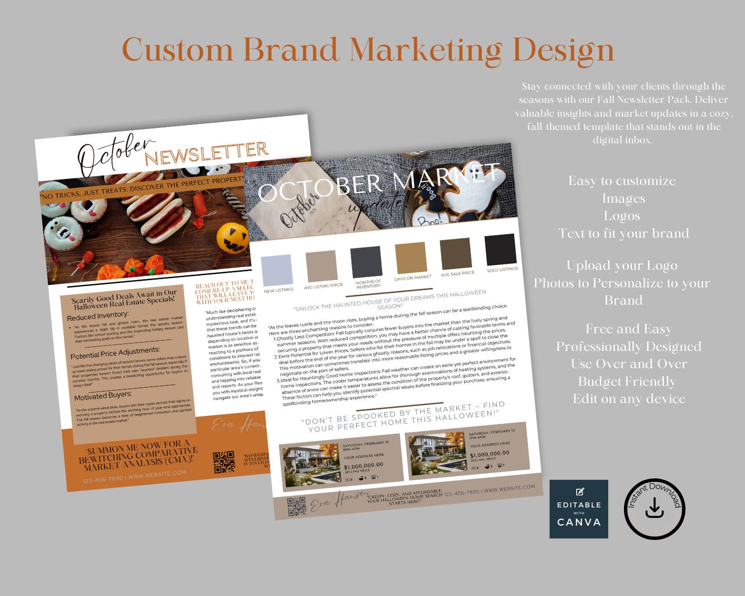 Fall Newsletter Template for Real Estate Agents for Modern Realtors ...