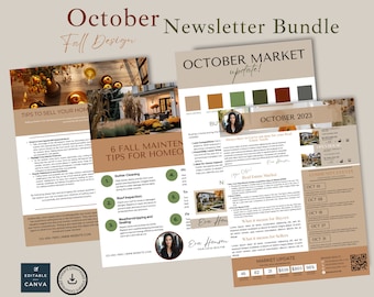 Fall Newsletter Template for Real Estate Agents for Modern Realtors ...
