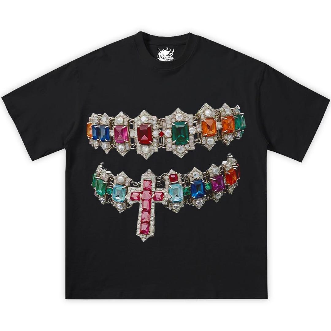 Spike Rainbow Grillz Graphic Boxy T-shirt, Y2k Shirt, Streetwear, Tee ...