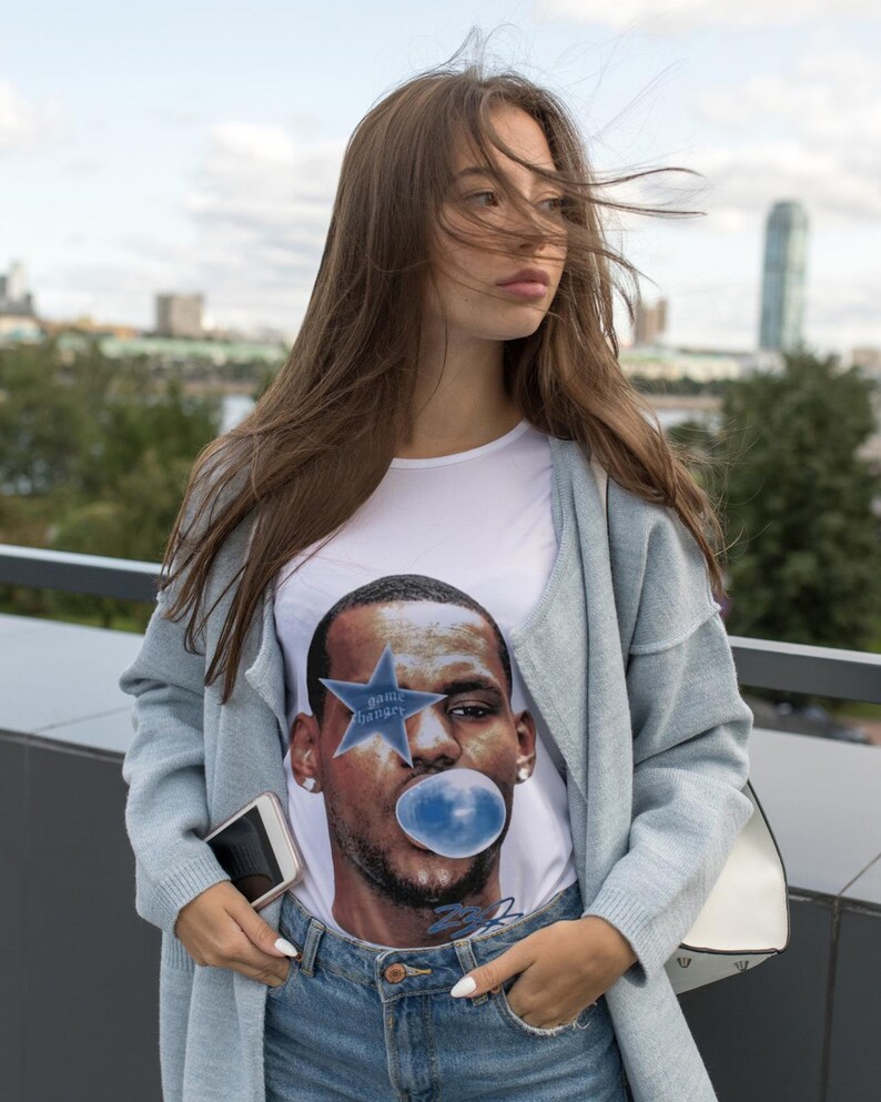 Lebron James Bubble Gum Blue Boxy Cotton Tee Shirt Boxy Shirt Opium ...