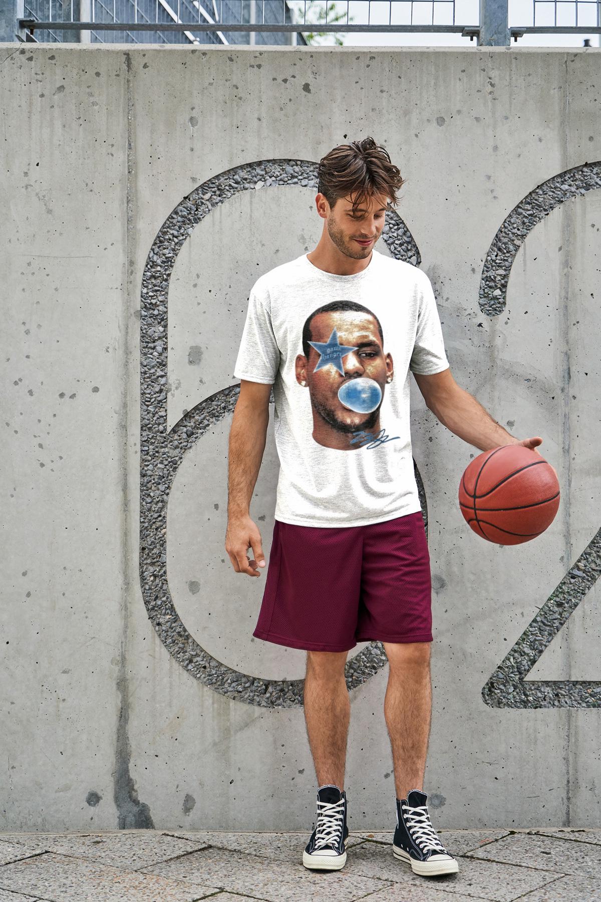 Lebron James Bubble Gum Blue Boxy Cotton Tee Shirt Boxy Shirt Opium ...