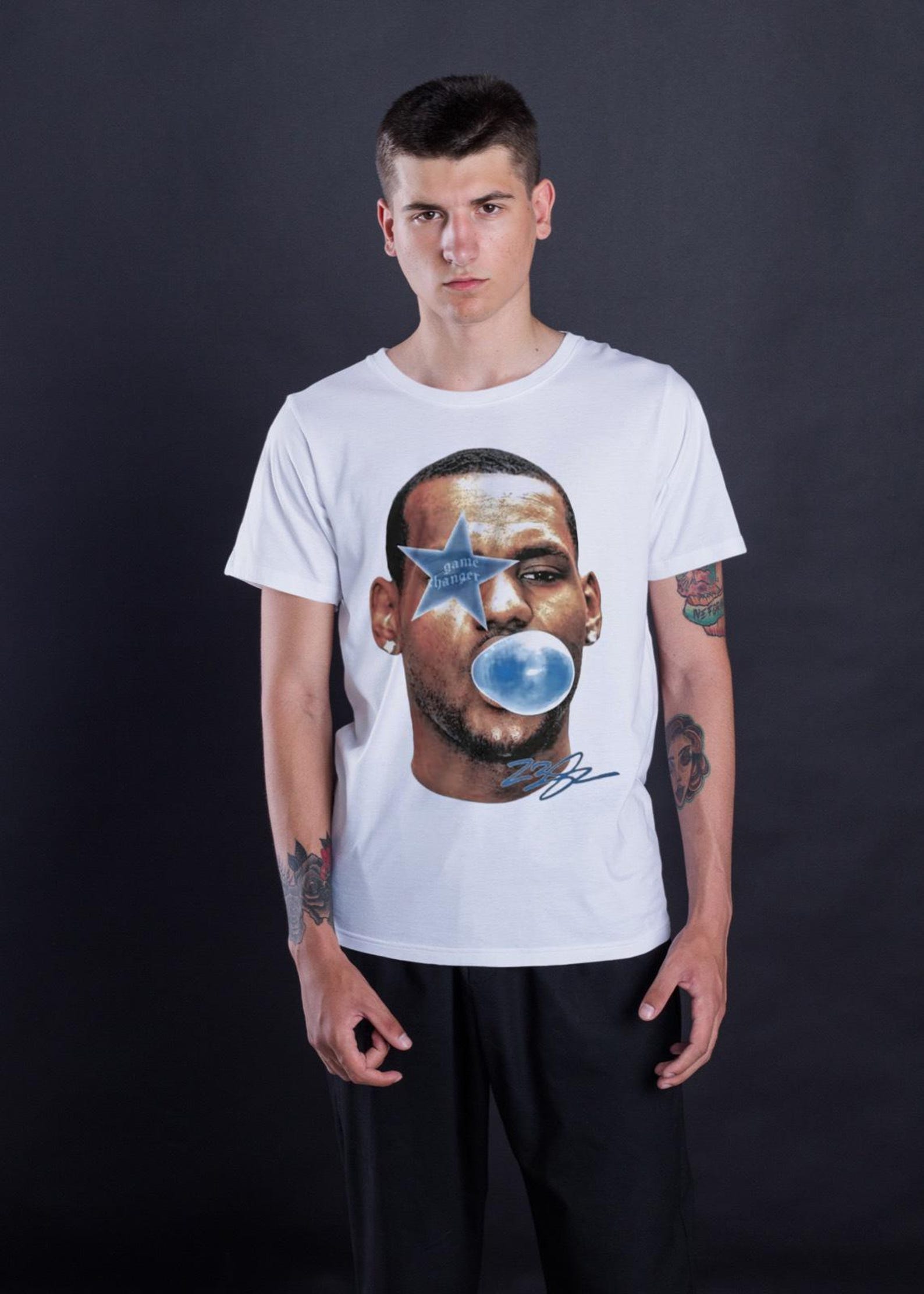 Lebron James Bubble Gum Blue Boxy Cotton Tee Shirt, Y2k, Streetwear ...