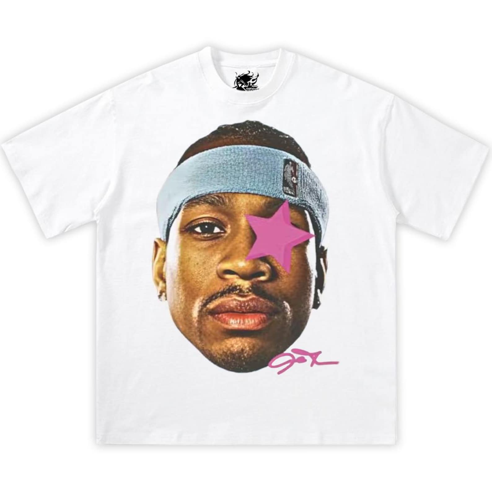Allen Iverson AI Pink Star Boxy Cotton Tee Shirt Boxy Shirt Opium, Y2k ...