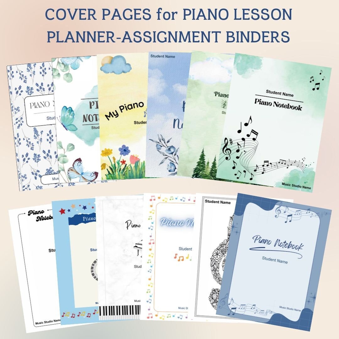 Piano Binder COVER PAGES - Customizable! for Music Teachers and ...