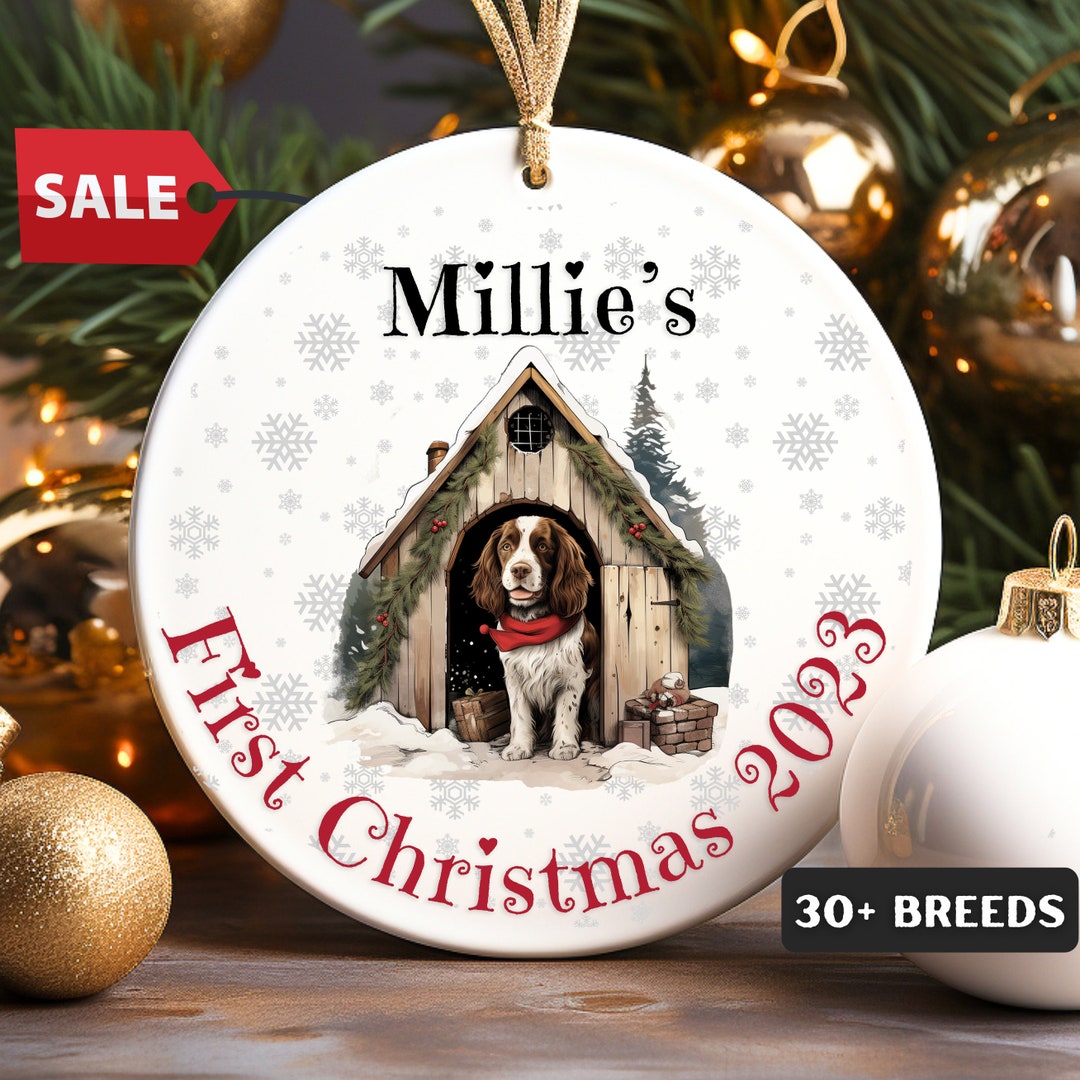 Dog First Christmas Ornament English Springer Spaniel Personalized Dog ...