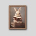 Vintage Spring Cute Easter Bunny Reading A Book Wall Art,easter Prints ...
