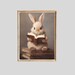Vintage Spring Cute Easter Bunny Reading A Book Wall Art,easter Prints ...