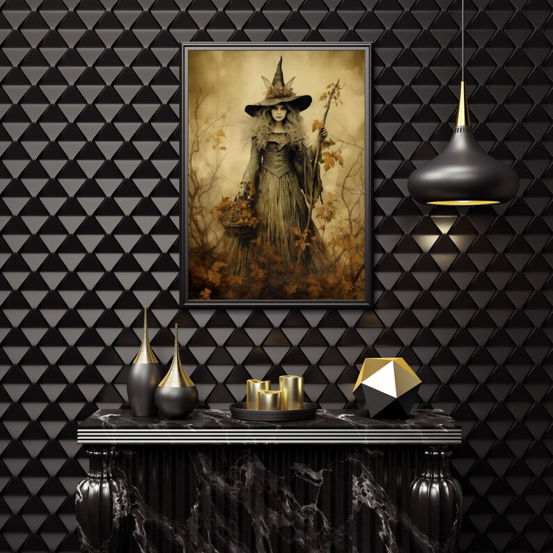 Witchy Vintage Halloween Wall Art Printable Witchy Decor Witch Vintage ...