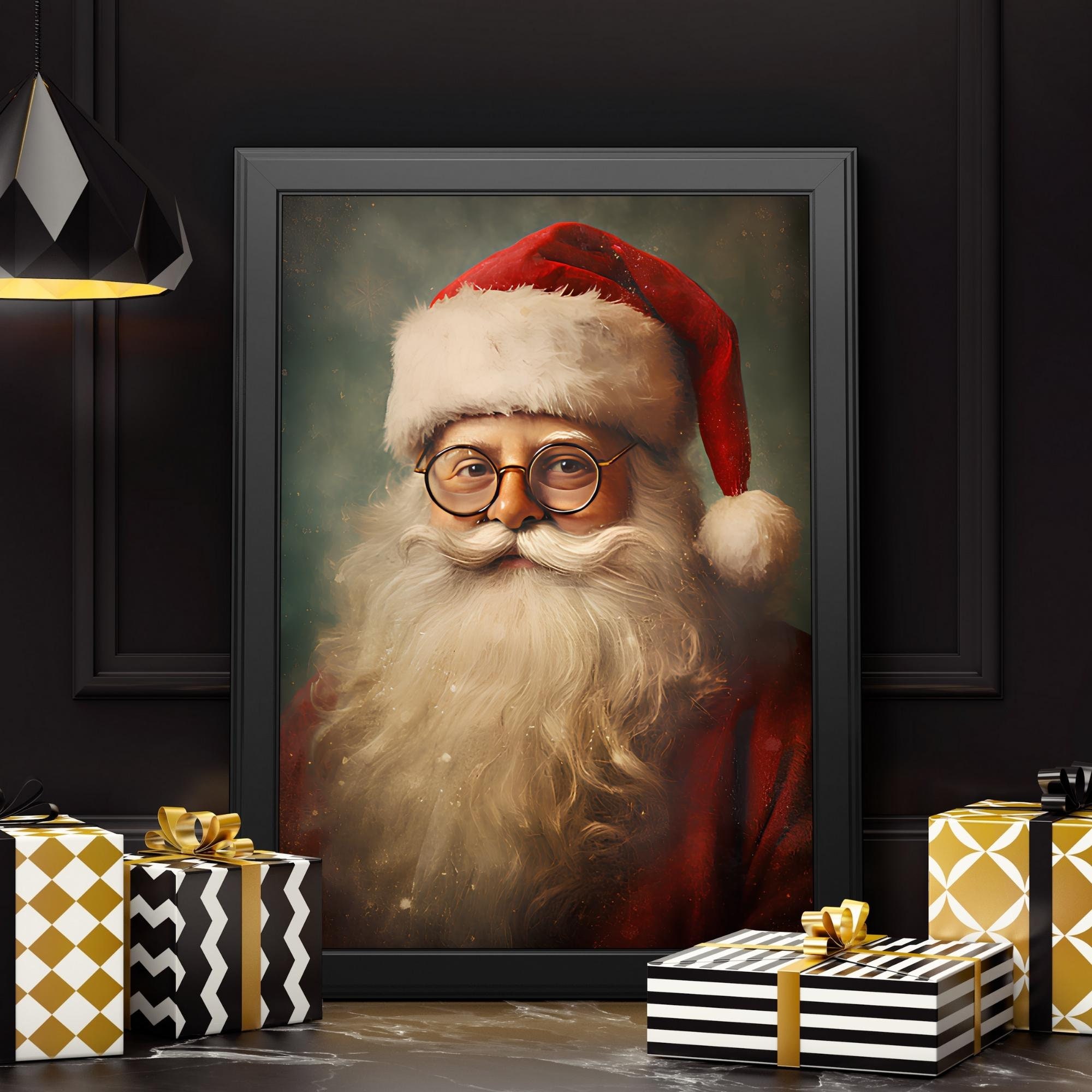 Vintage Santa Claus Printable Rustic Christmas Wall Decor Santa Claus ...