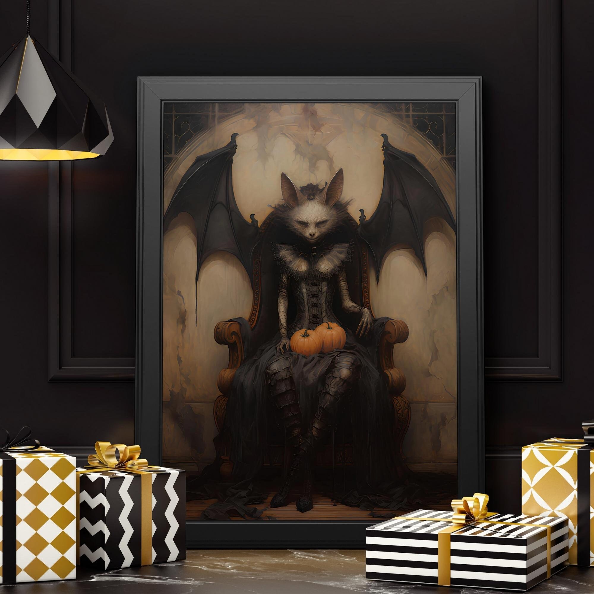 Halloween Vintage Bat Wall Art Printable Dark Art Bat Prints - Etsy