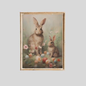 Vintage Spring Easter Bunnies Digital Print,spring Rabbits Wall Art ...