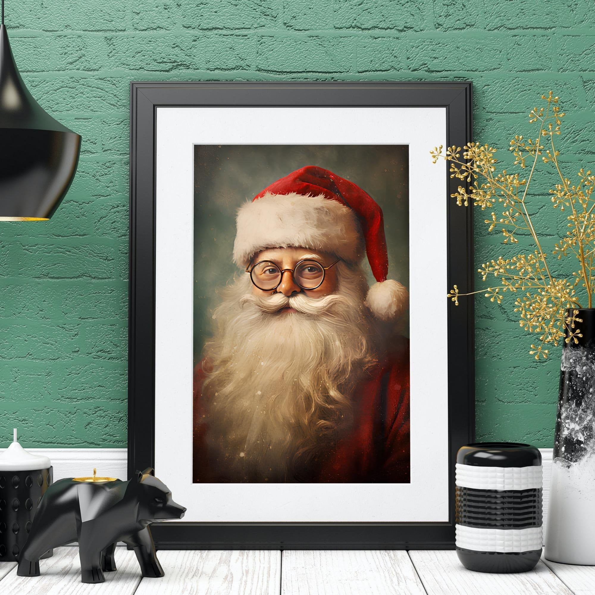 Vintage Santa Claus Printable Rustic Christmas Wall Decor Santa Claus ...