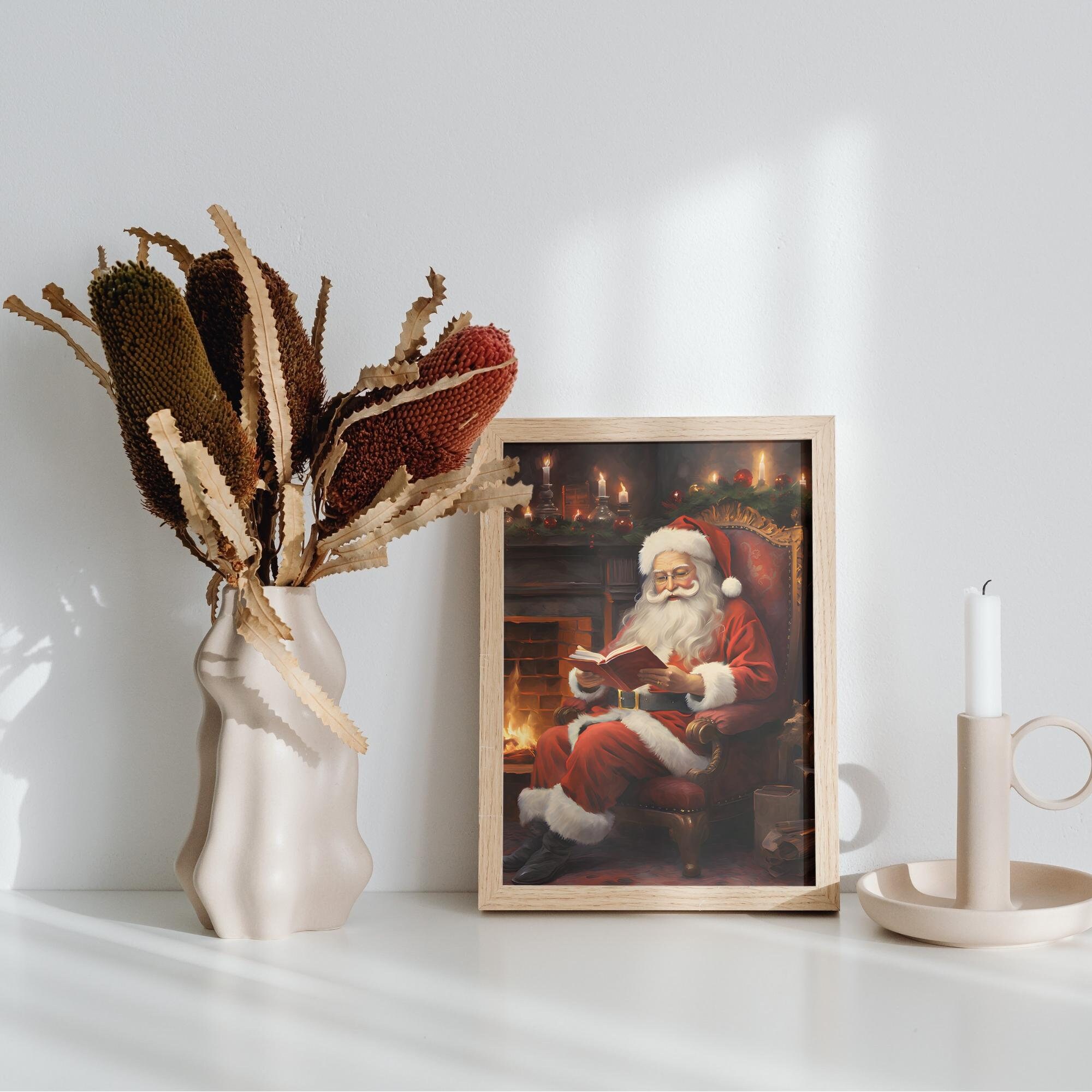 Vintage Santa Claus Printable Christmas Xmas Santa Wall Art Santa Claus ...