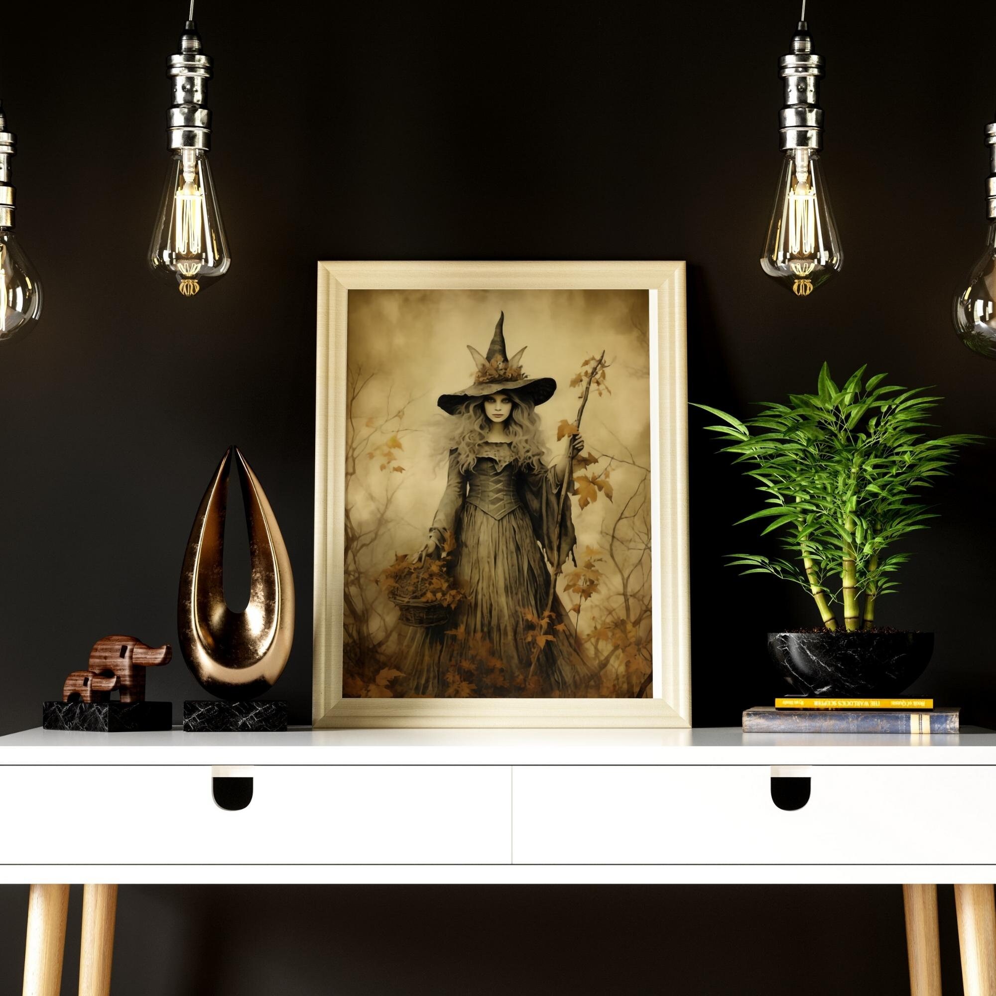 Witchy Vintage Halloween Wall Art Printable Witchy Decor Witch Vintage ...