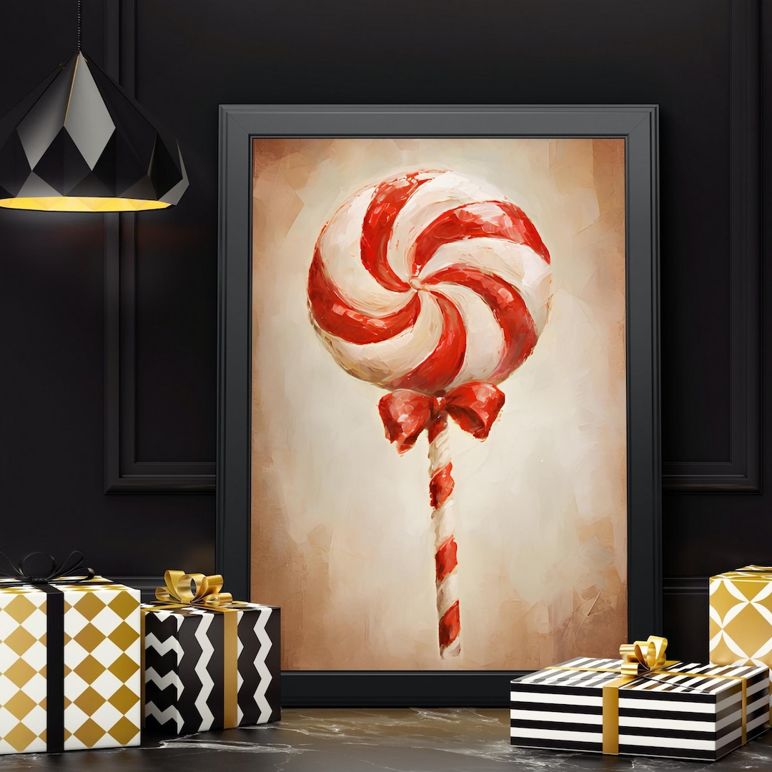 Christmas Candy Cane Wall Art,vintage Red White Candy Prints,christmas ...