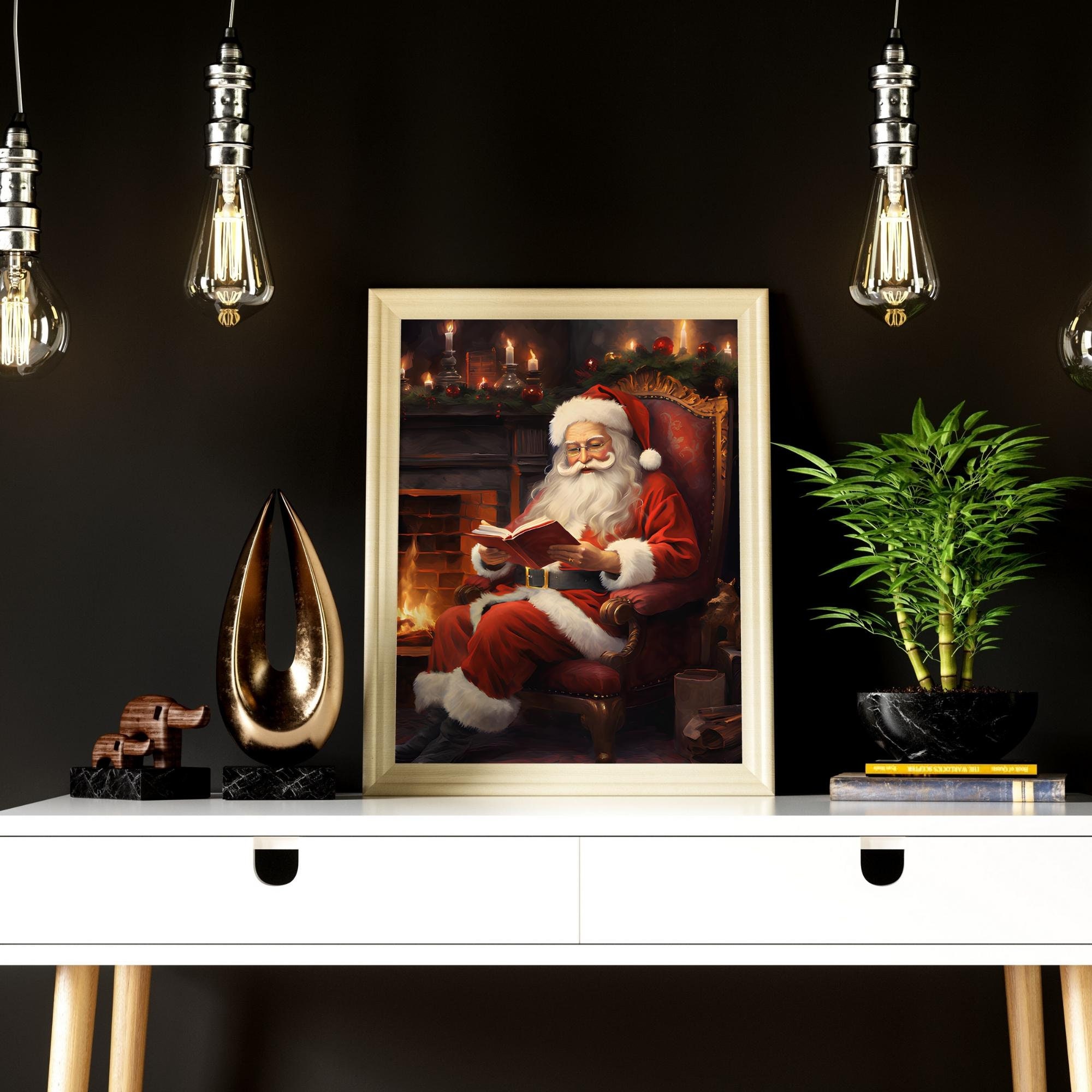 Vintage Santa Claus Printable Christmas Xmas Santa Wall Art Santa Claus ...
