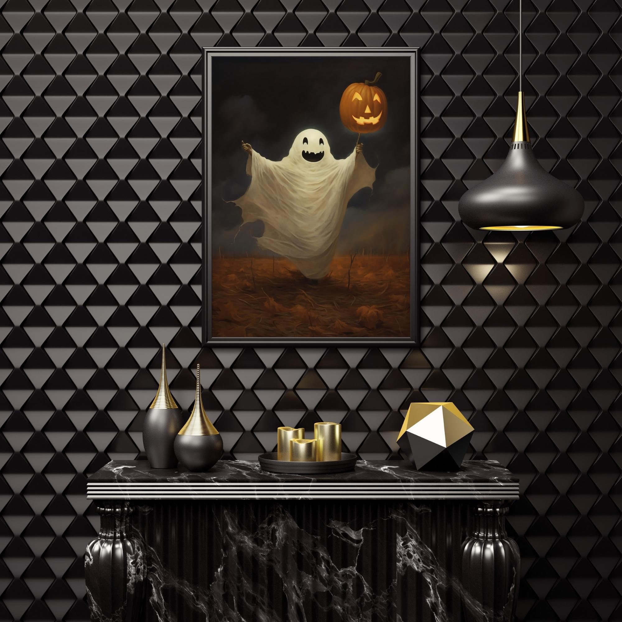 Halloween Cute Ghost Wall Digital Prints Halloween Vintage Ghostly Wall ...
