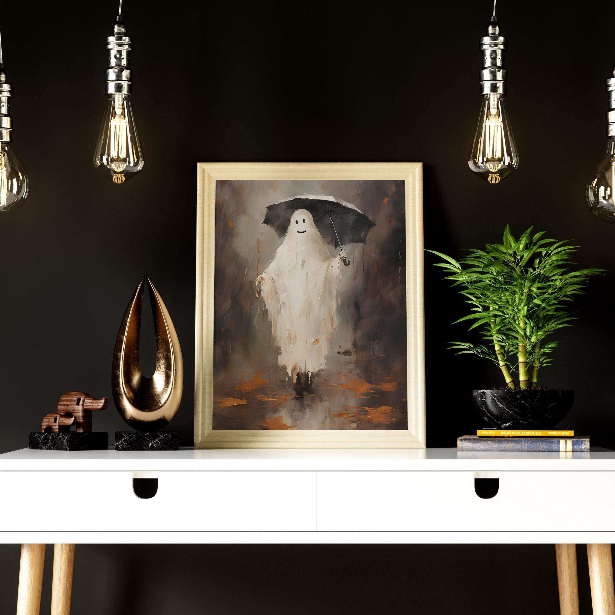 Halloween Wall Art Ghost Painting Printable Vintage Halloween Ghostly ...