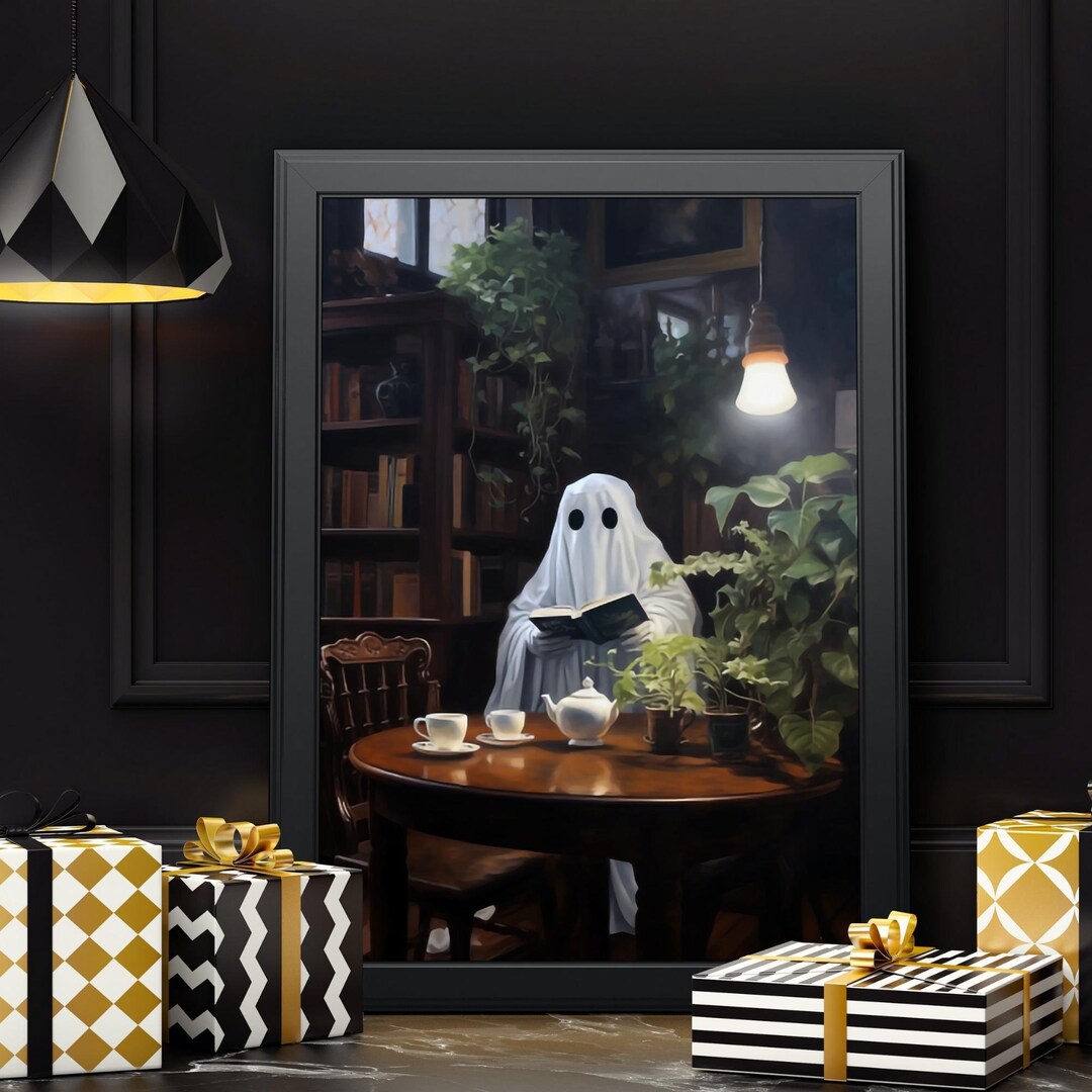 Halloween Vintage Ghostly Wall Art Printable Spooky Ghost Halloween ...