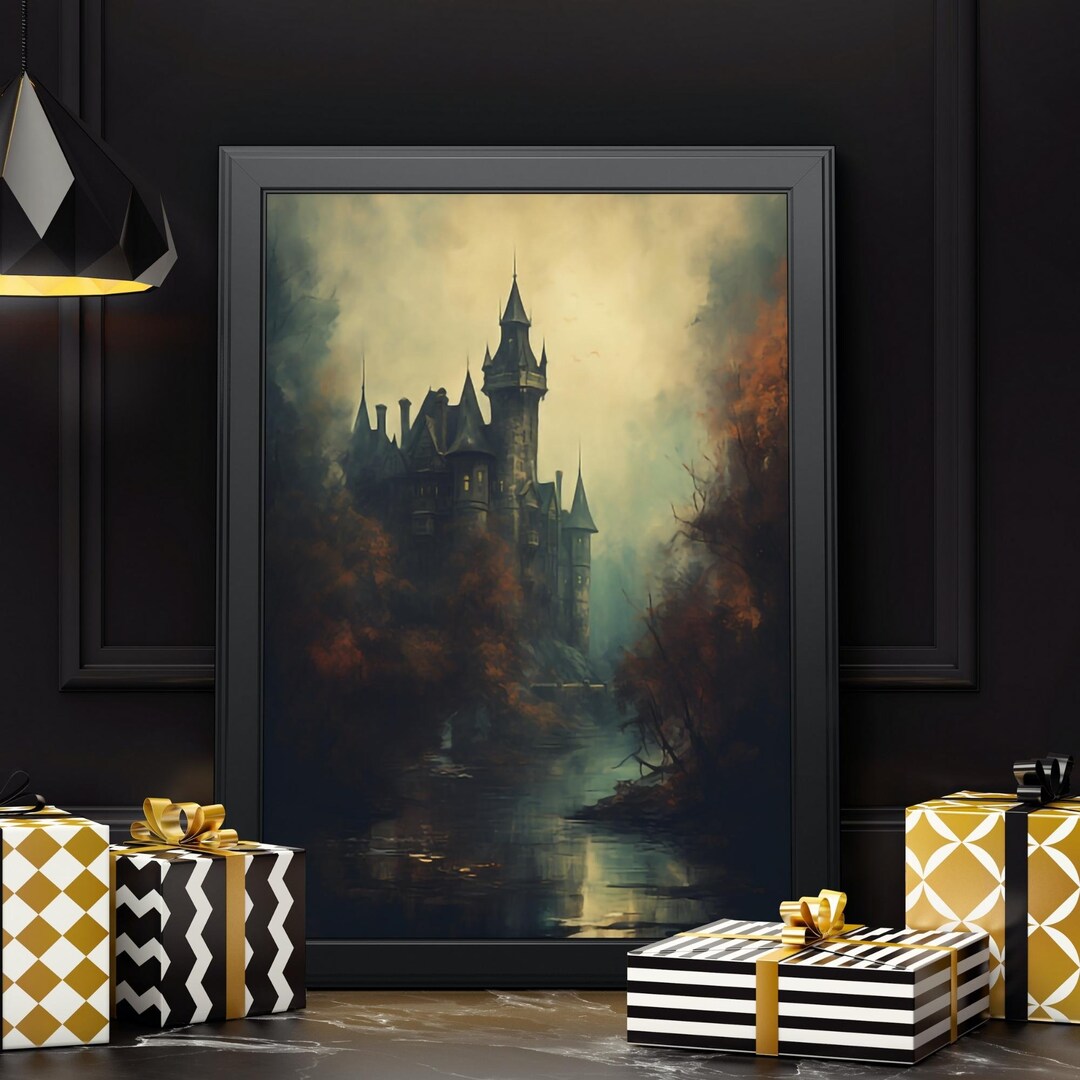 Halloween Spooky Manor Printable Haunted Mansion Print Vintage Macabre ...