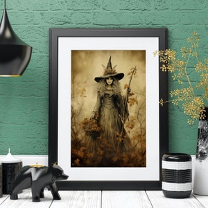 Witchy Vintage Halloween Wall Art Printable Witchy Decor Witch Vintage ...