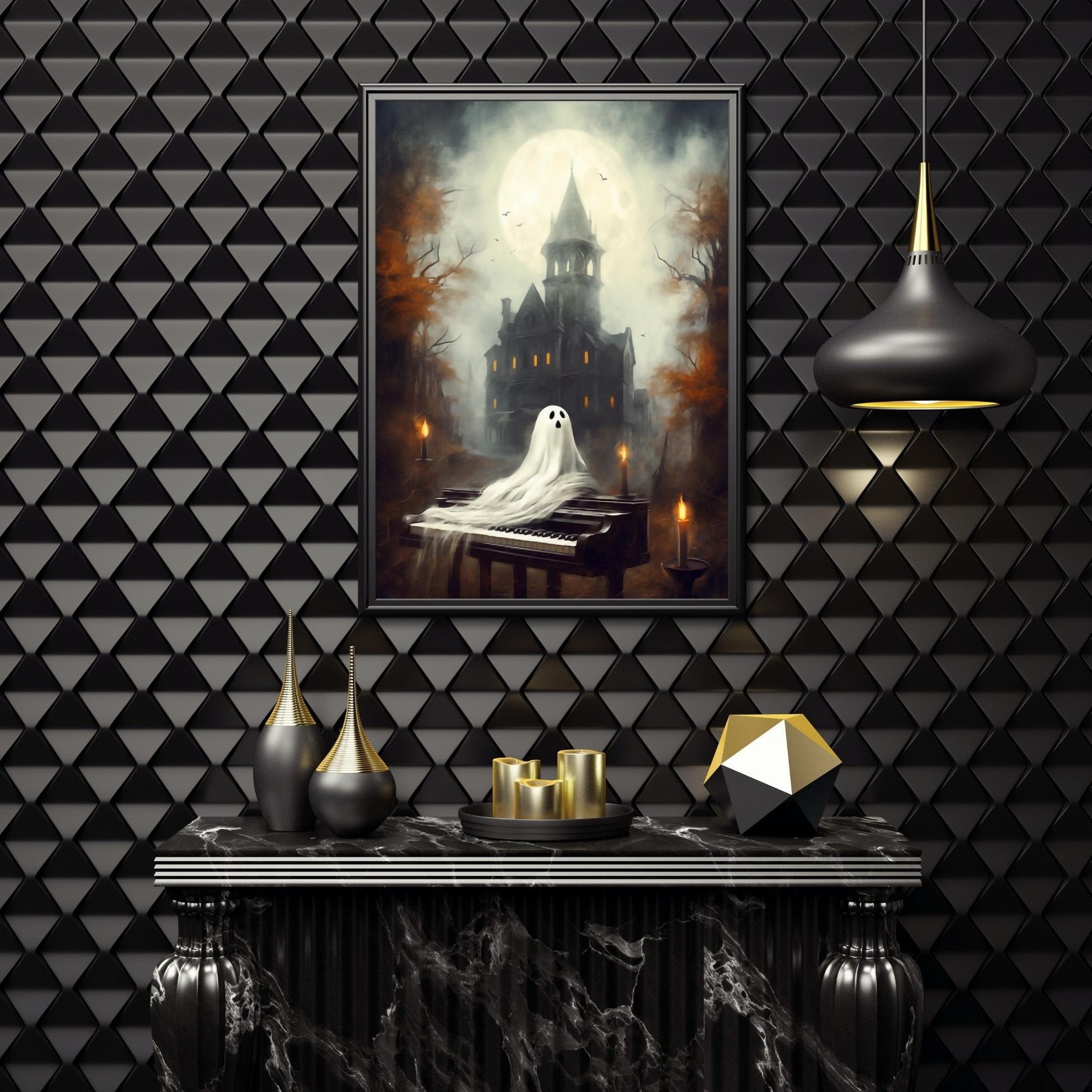 Halloween Printable Haunted Cursed Mansion Digital Prints Halloween ...