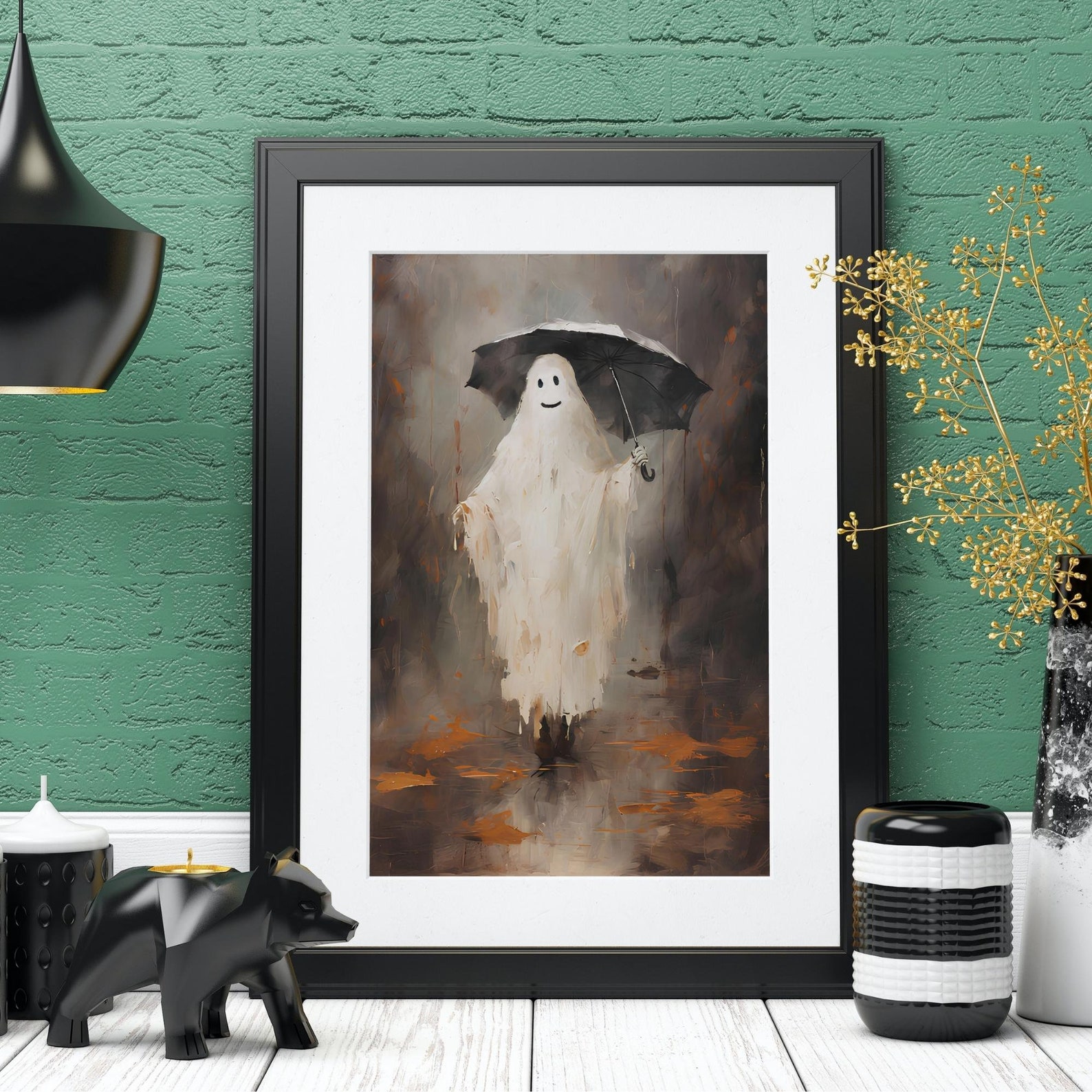 Halloween Wall Art Ghost Painting Printable Vintage Halloween Ghostly ...