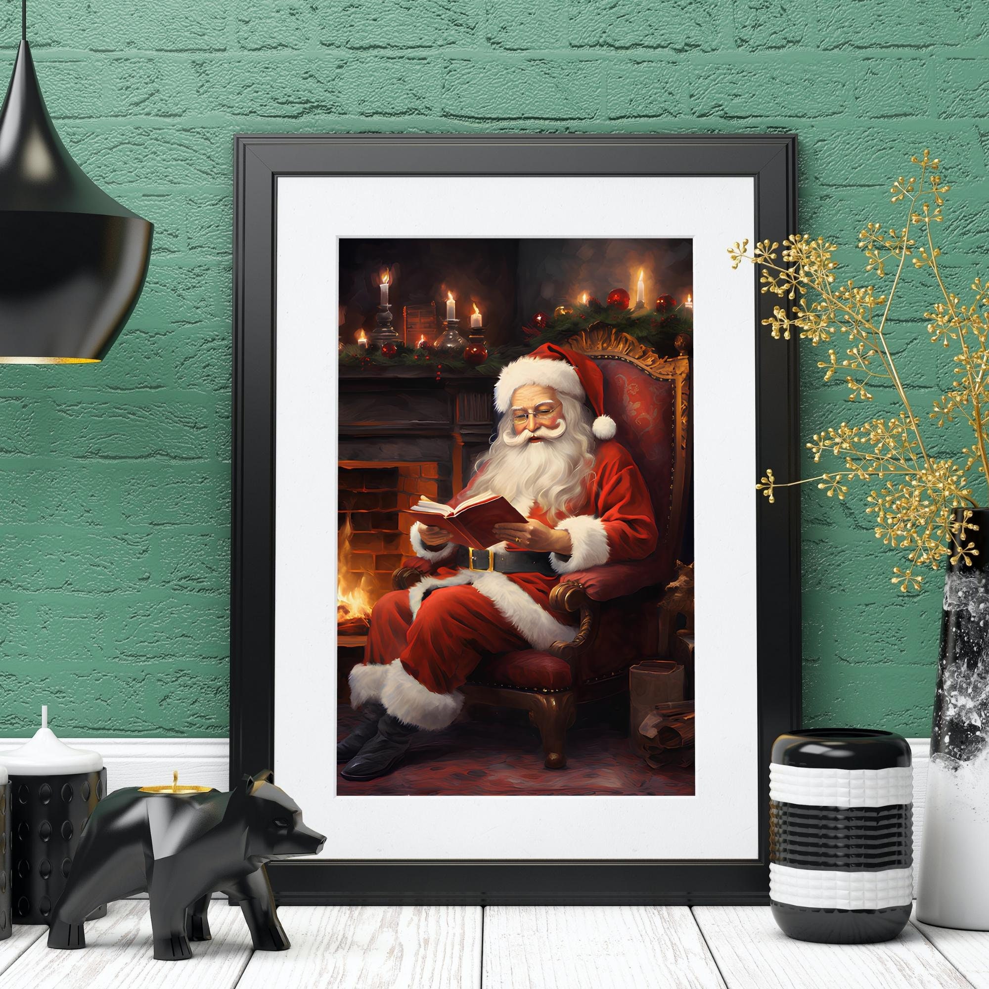 Vintage Santa Claus Printable Christmas Xmas Santa Wall Art Santa Claus ...
