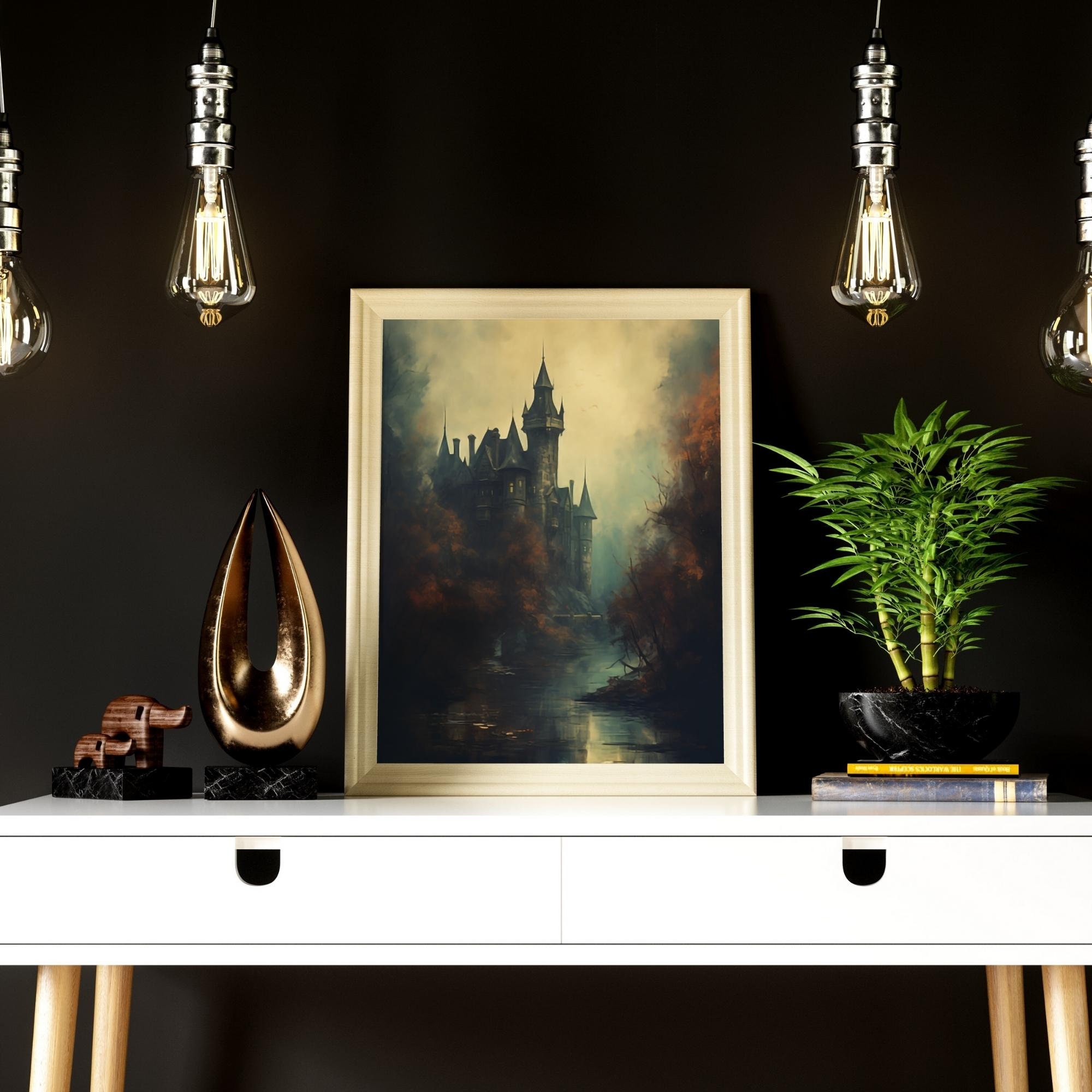 Halloween Spooky Manor Printable Haunted Mansion Print Vintage Macabre ...