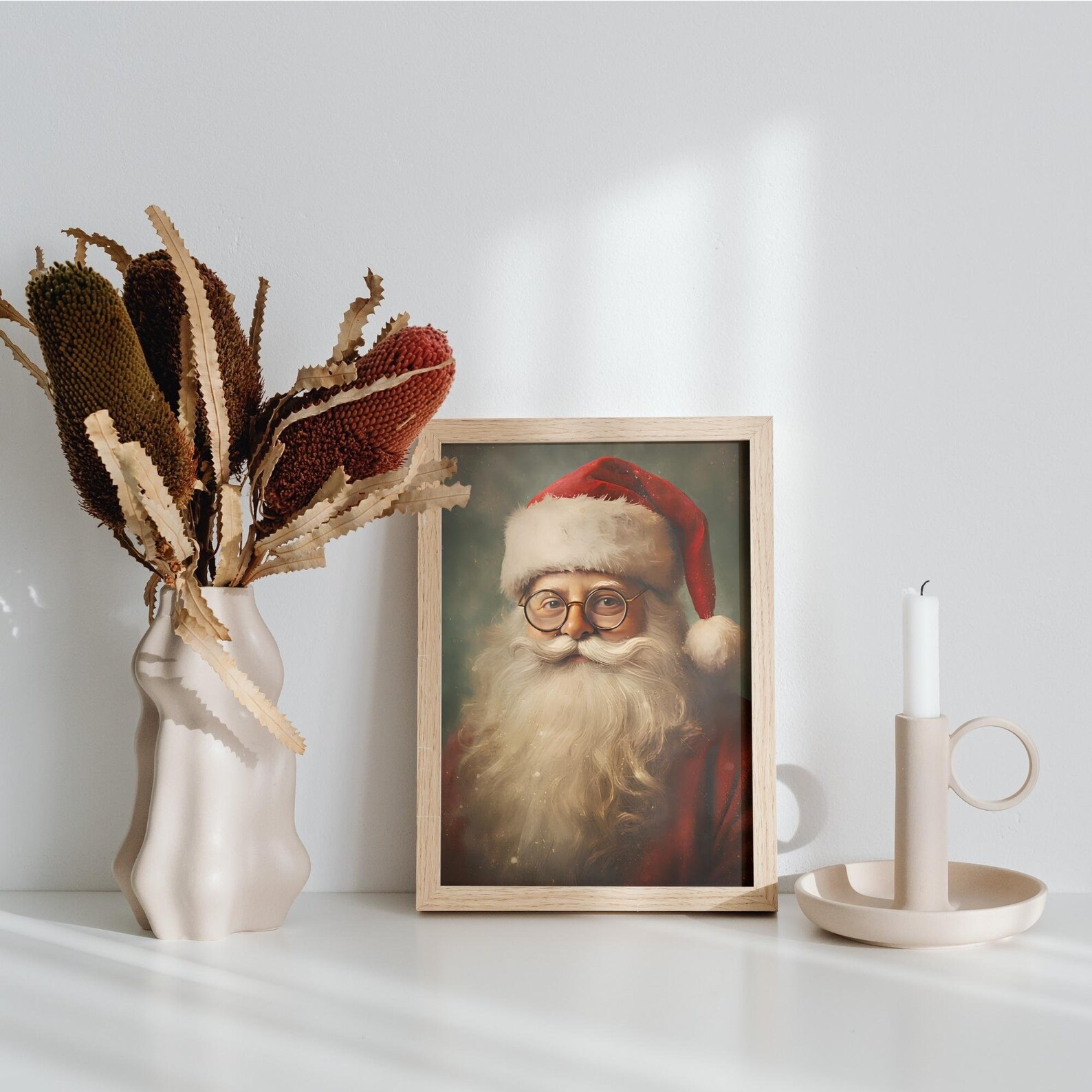 Vintage Santa Claus Printable Xmas Rustic Santa Claus Prints Christmas ...