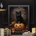 Halloween Witch Cat in Pumpkin Wall Art Printable Vintage Halloween ...