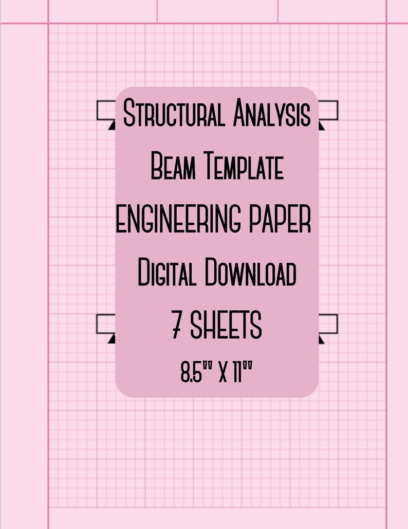 Structural Analysis Beam Template Blue Engineering Paper - Etsy