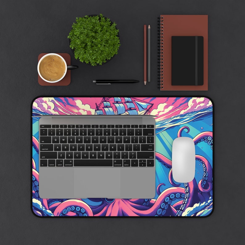 Creeping Octopus Desk Mat Ocean Voyage Mousepad Anime Gaming Mousepad ...