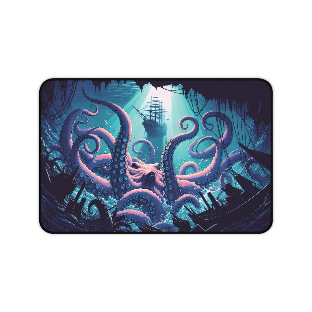 Kraken Sunken Ship Ocean Adventure Anime Gaming Mousepad Gamer Gift ...