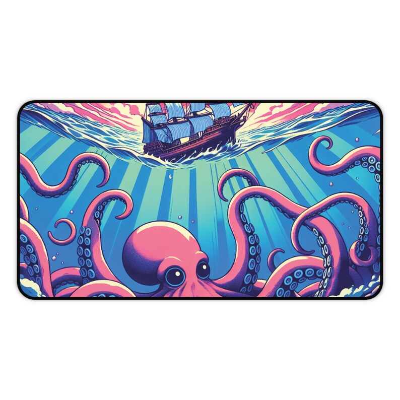 Creeping Octopus Desk Mat Ocean Voyage Mousepad Anime Gaming Mousepad ...