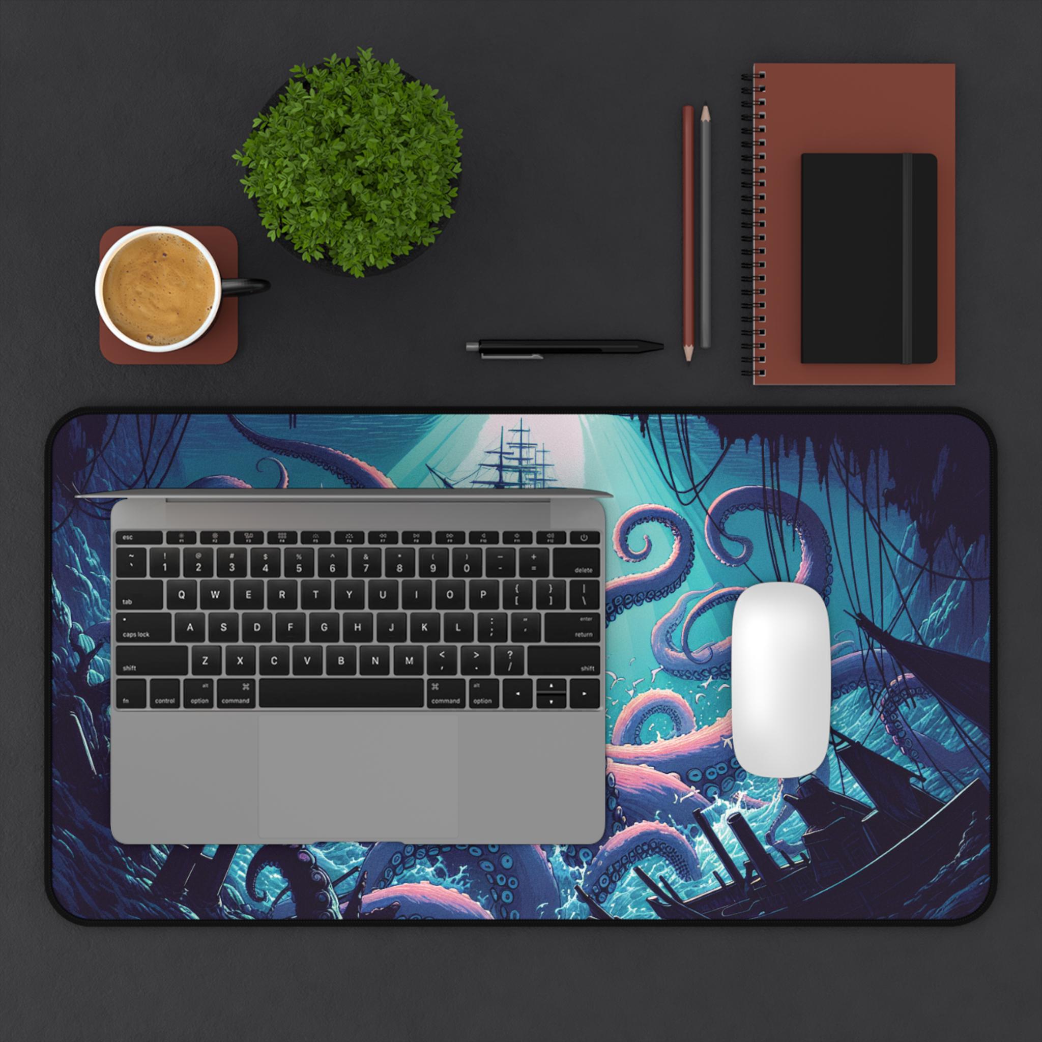 Kraken Sunken Ship Ocean Adventure Anime Gaming Mousepad Gamer Gift ...
