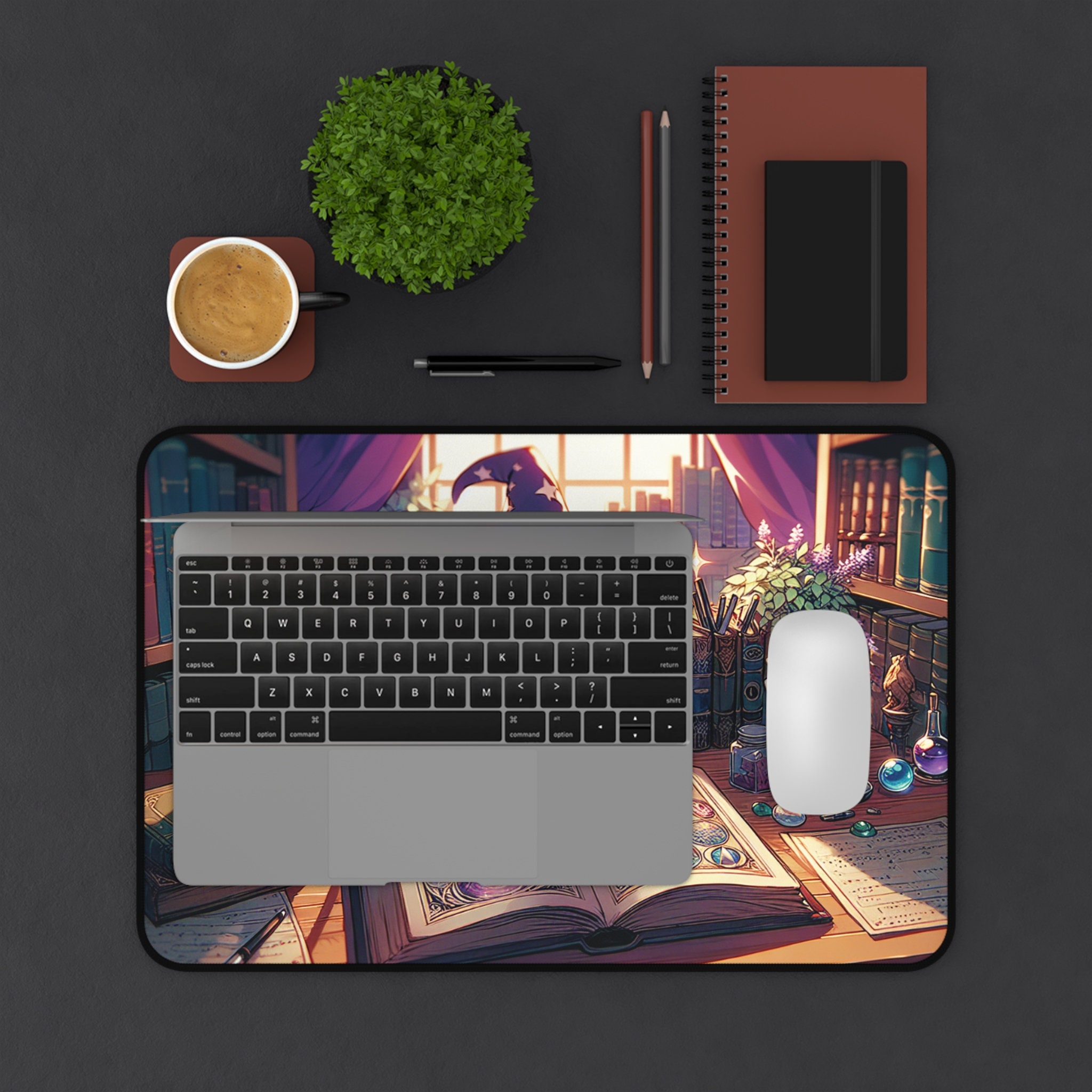 Magic Study Desk Mat Wizard Tower Mousepad Anime Gaming Mousepad Gamer ...
